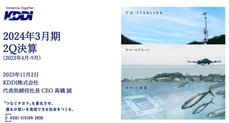 KDDI(9433)【決算】2024年3月期2Q！上期累計最終利益は前年同期比3.8％増！計画に対する進捗は54.2%と順調！｜くきの楽しい投資生活